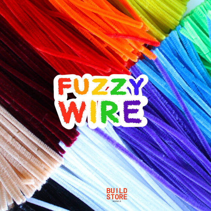 100 pcs Fuzzy Wire 6mm x 30cm - Colorful Chenille Stems Twist Wire for ...