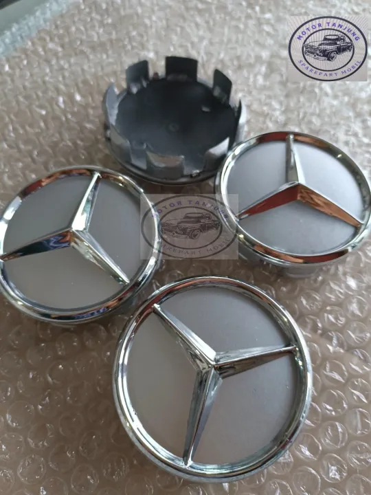 dop roda velg mercy mercedes benz chrome diameter 7.5cm | Lazada Indonesia