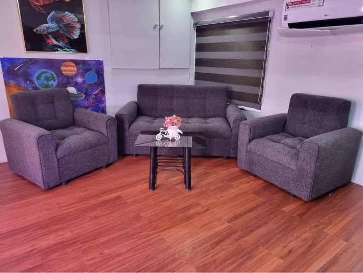 Ambassador dark gray sala set with center table | Lazada PH