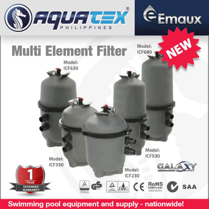 EMAUX Galaxy Pool Multi Element Cartridge Filter ICF 230, ICF 330, ICF ...