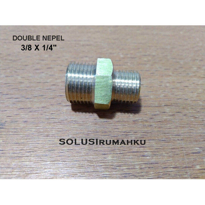 DOUBLE NEPEL 3/8 X 1/4 INCH / dobel nepple nipel DRAT LUAR 2 SISI | Lazada Indonesia