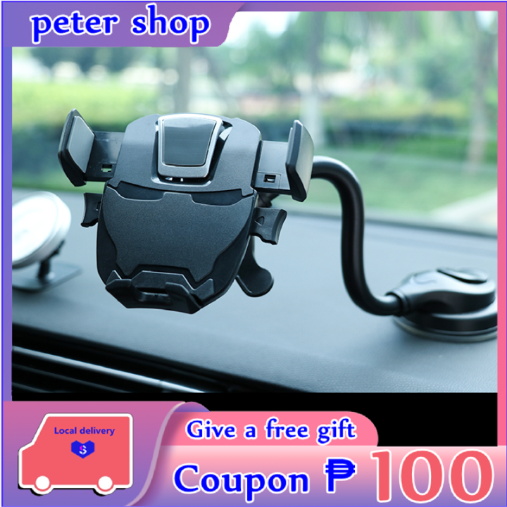 Upgraded Silicone Car Mount Long Neck Car Phone Mount For Dashboard ...