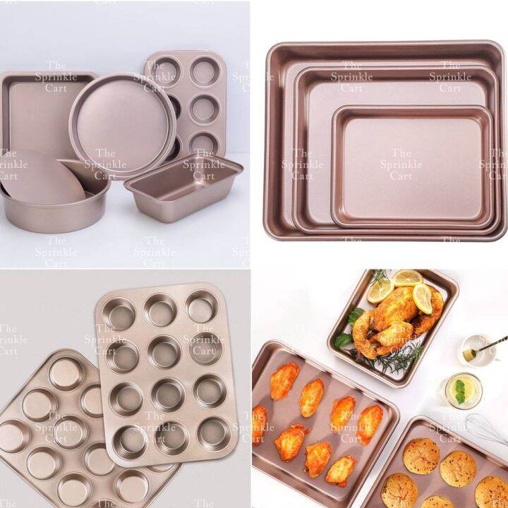 Non-stick Carbon Steel Pan Molder Golden Cupcake Muffin Molder Loaf Pan ...