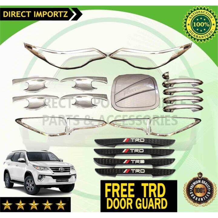 Toyota Fortuner 2016 to 2022 4x2 G Garnish Combo set cover CHROME with ...