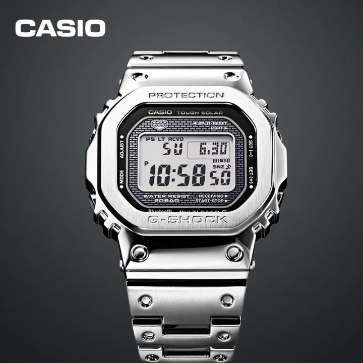 ∋ CASIO G Shock Watch For Men Stainless Steel Digital Silver CASIO G ...