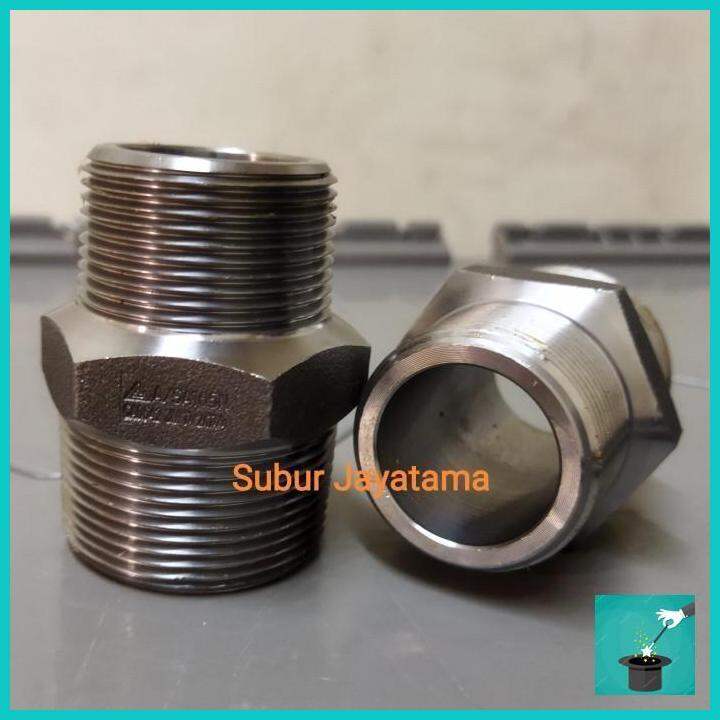 DOUBLE NEPEL REDUCER BESI A105 3000 PSI NPT 1 1/2 X 1 1/4 " INCHI ...