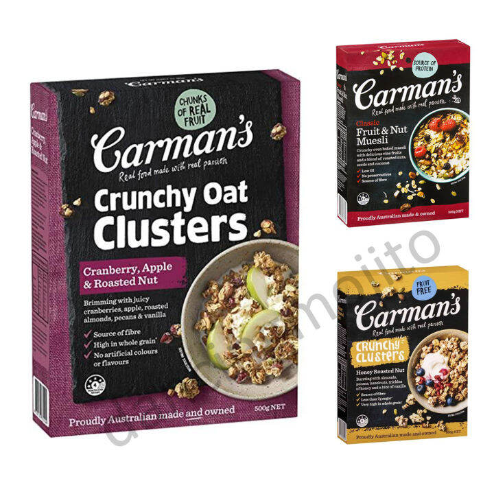 Carman's Crunchy Oat Clusters Toasted Muesli Cereal (500g) - Assorted ...
