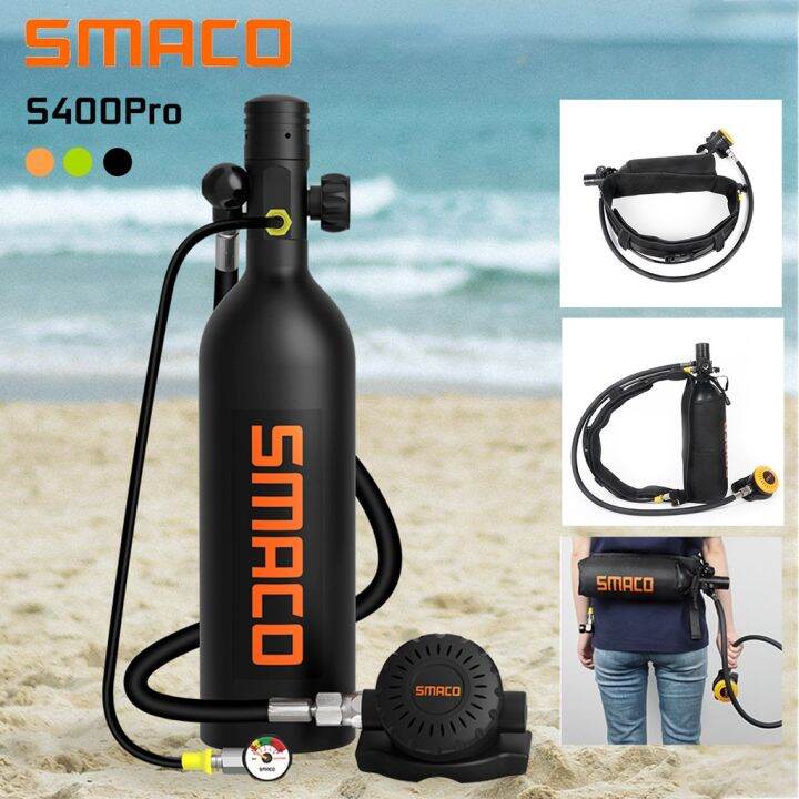 SMACO S400 Pro 360 degree Scuba Diving Cylinder Oxygen Tank Set ...