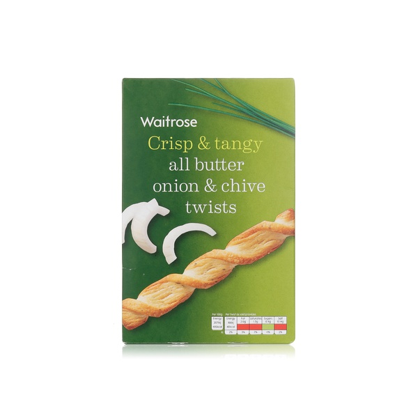 Waitrose Crisp and Tangy All Butter Onion and Chive Twists Biscuits ...