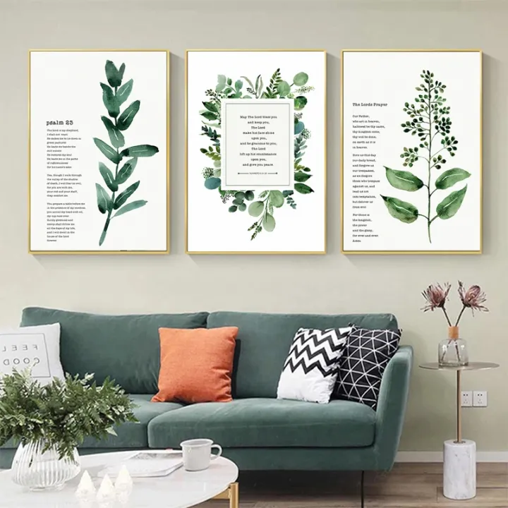Botanical Bible Verse Print Scripture Christian Canvas Painting Poster ...