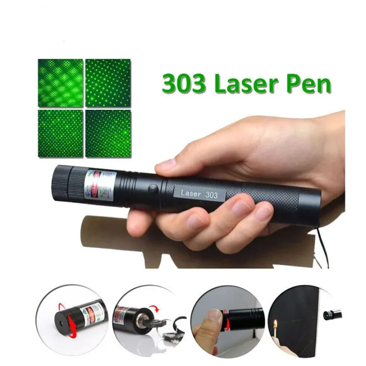 G303 5mW 532nm Green Power Green Laser Pointer Star Cap Gazing Pen 2 in ...