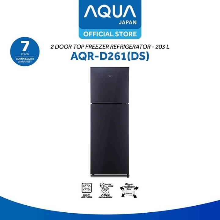 AQUA Japan AQR-D261(DS) Kulkas 2 Pintu 203 Liter Low Wactt Garansi Resmi | Lazada Indonesia