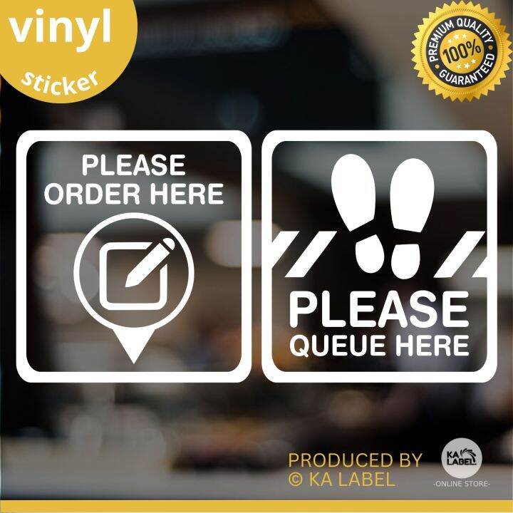 Ready Made 】Please Order Here / Please Queue Here - Sign Sticker Home ...