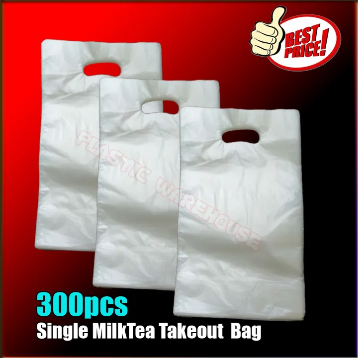 Milk Tea Plastic Take Out Bag Single 300pcs Width 16cm Height 28cm ...