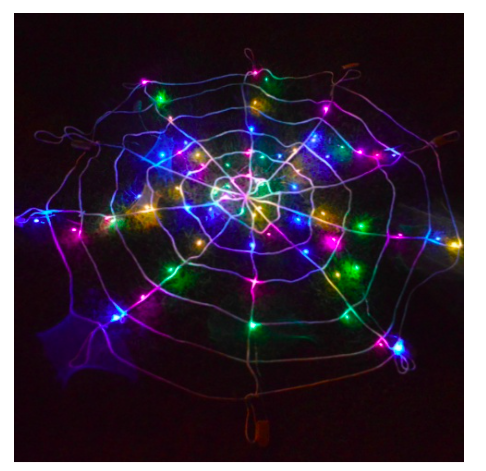 MSIA Ready Stock/ Halloween Lighted LED Spider Web Light Up Spider Net ...