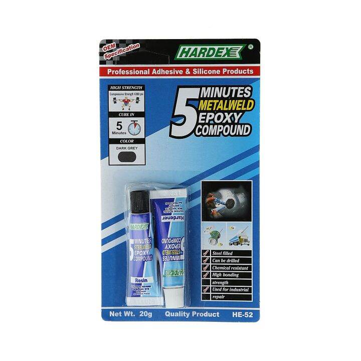 HARDEX 5 MINUTES METAL EPOXY (STEEL FILLED) 20G | Lazada PH