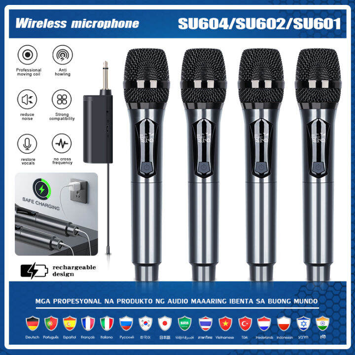 [Na-upgrade na bersyon ng pagsingil] SU604 UHF wireless na mikropono 5V charging, libreng ...