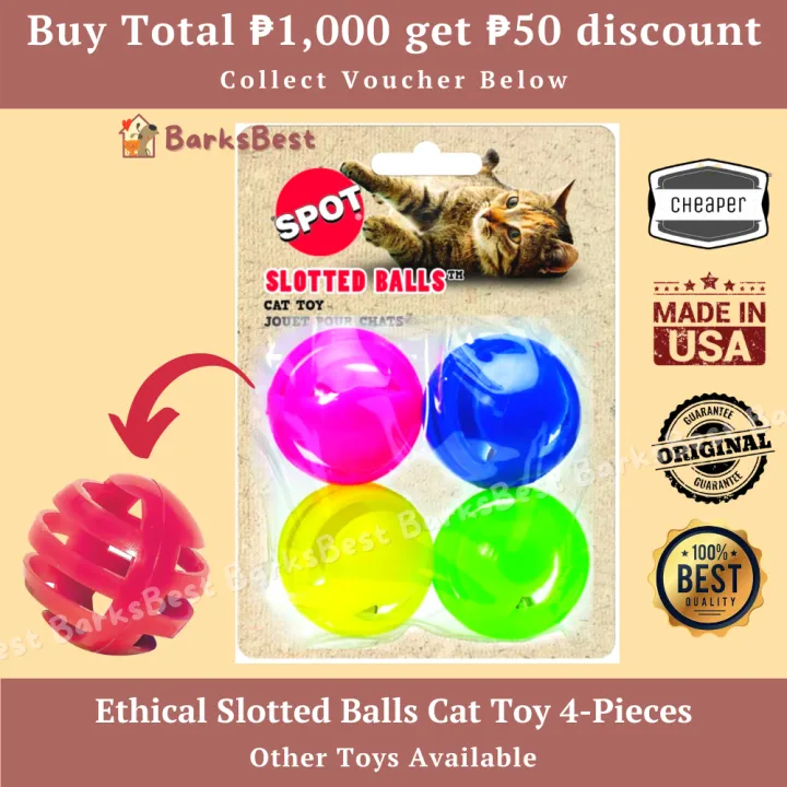 SPOT Ethical Pets Slotted Balls Cat Pet Toy 4-Pack | Lazada PH
