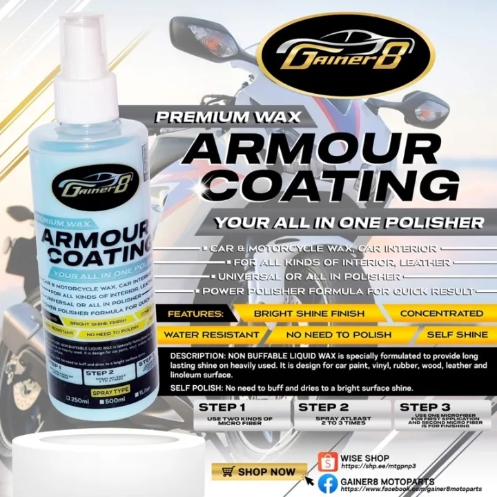 Gainer8 Armour Coating 250ml (free foam and microfiber) | Lazada PH