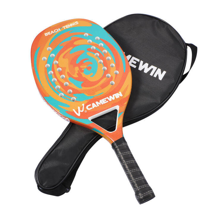 CAMEWIN Beach Tennis Racket Carbon Professional Soft EVA Face Beginner ...