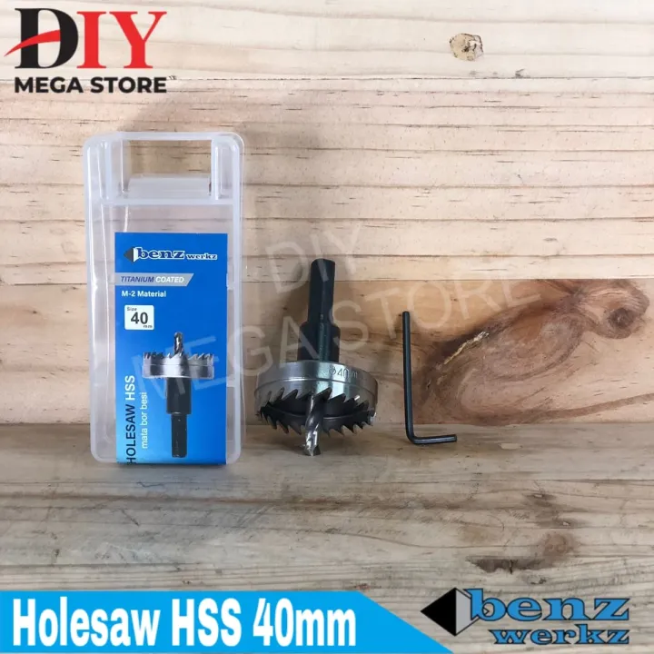 Mata bor holesaw HSS 40mm / mata bor plong besi tipis, kayu benz werkz ...