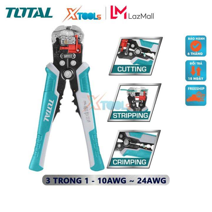 Kìm tuốt dây điện tự động TOTAL THT15246 3 chức năng tuốt, cắt, uốn dây ...
