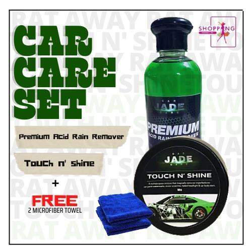 CAR CARE SET ( 1 PREMIUM ACID RAIN 1 TOUCH N SHINE ) FREE 2 MICROFIBER ...