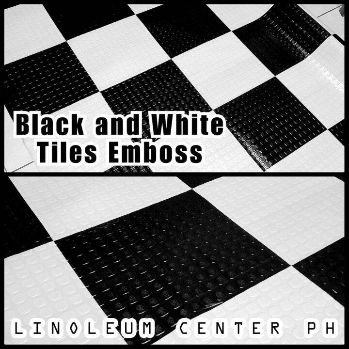 ux}LINOLEUM BLACK AND WHITE TILES MATTE | RENOLEUM | FLOORMAT ...