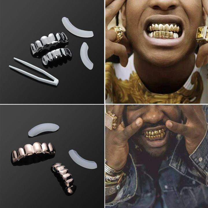 🔥🔥【COD+IN STOCK】Fashion Body Jewelry Teeth Vampire Gold Plated Hip Hop ...