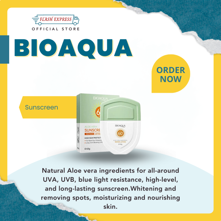 BIOAQUA Aloe Vera Sunscreen Repair Lotion Face Cream Moisturizer Anti Wrinkle Acne Scar ...