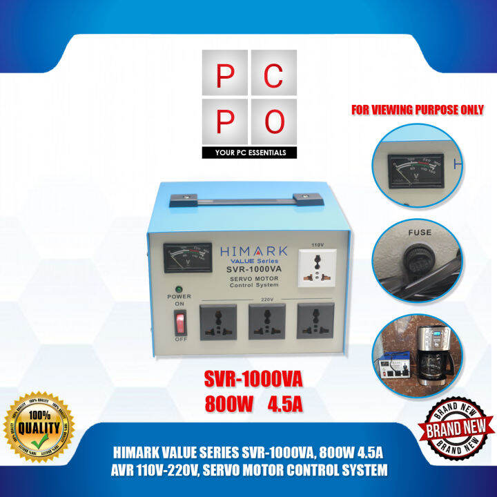 HIMARK VALUE SERIES SVR-1000VA, 800W 4.5A AVR 110V-220V, SERVO MOTOR ...
