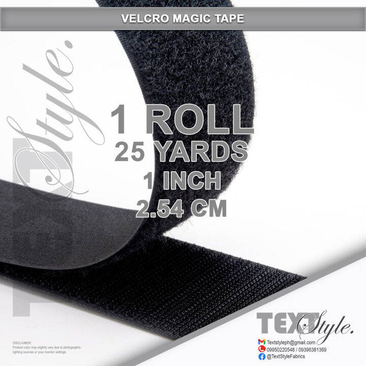 Velcro Magic Tape (Hook and Loop) Black and White Per Roll (25 Yards ...