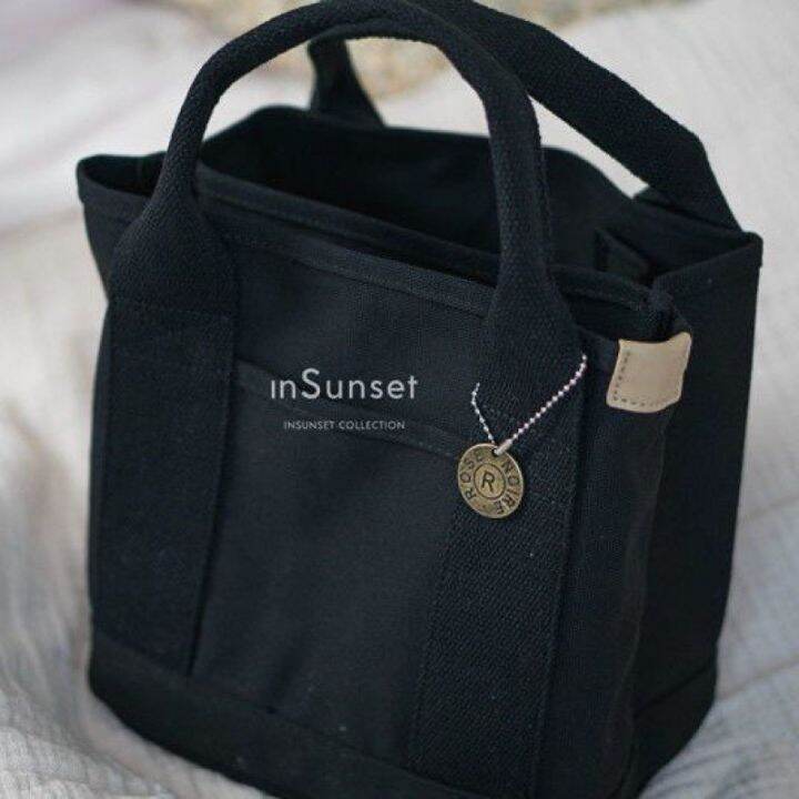 HAQI กระเป๋าถือ ผ้าแคนวาส ทรงโท้ท ใส่กล่องอาหารกลางวัน สไตล์ญี่ปุ่น ...