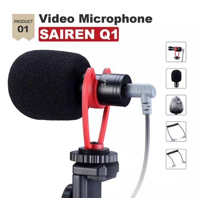 SAIREN Q1 Condenser Video Recording Microphone Gopro Smartphone ...