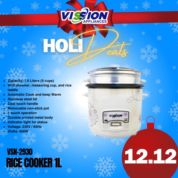 Vission Rice Cookers 1.0L and 1.5L | Non Stick pot | Lazada PH