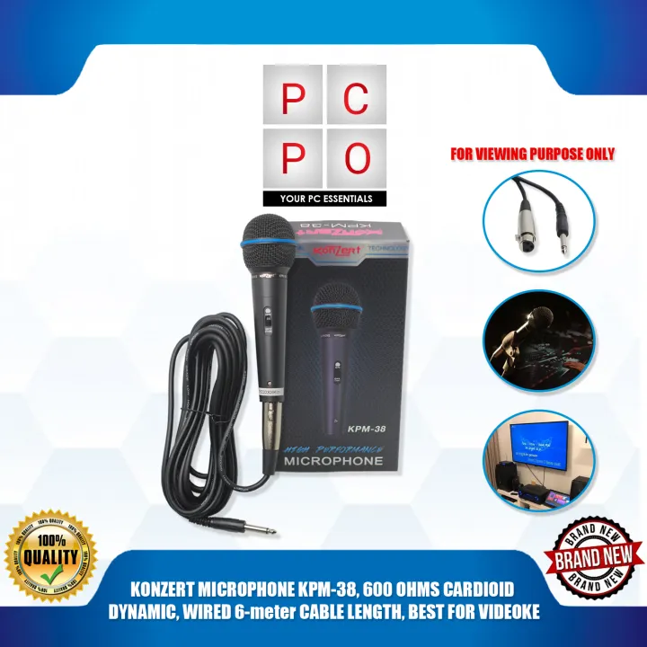 KONZERT MICROPHONE KPM-38, 600 OHMS CARDIOID DYNAMIC, WIRED 6-meter ...