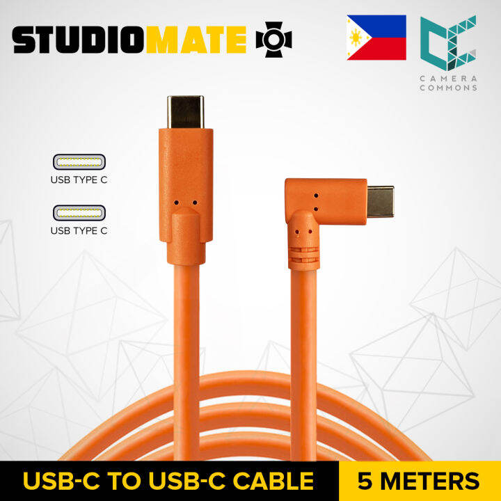 STUDIOMATE USB Type C to USB Type C Right Angle Orange Cable Connector ...
