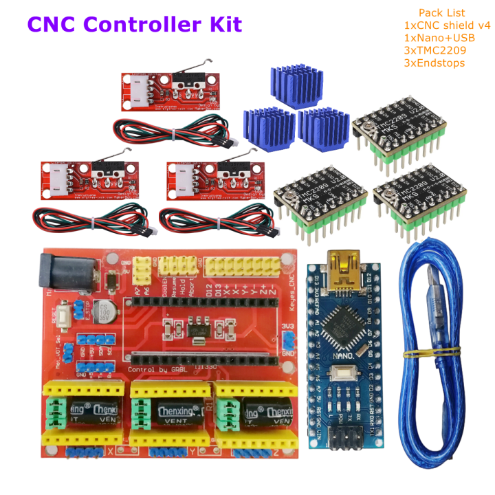 Cnc Shield V4การ์ด Grbl บอร์ดควบคุม Arduino Nano V3 TMC2209 A4988 ...