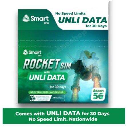 Smart Rocket Sim w/ 30 Days Unli Data (Smart Bro Rocket Sim - Smart Unli Data) | Lazada PH