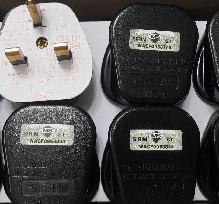 (SIRIM) ProSMK 13Amp 3 Pin Fuse Resilient Plug Top | Lazada