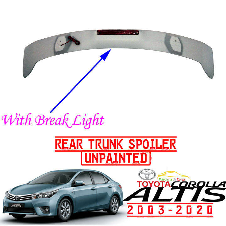 Toyota Corolla Altis 2003-2020 Rear Trunk Spoiler (Unpainted) | Lazada PH