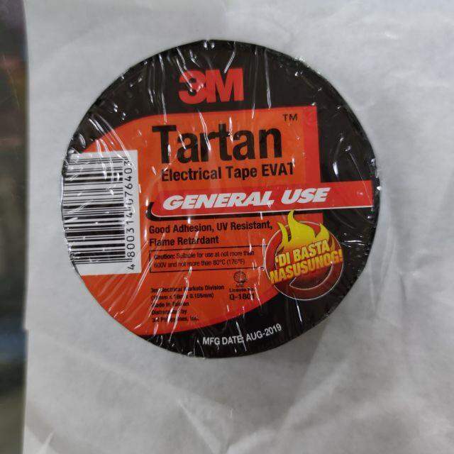 3M Big Electrical Tape Tartan 18mm x 16 Meters Fire Retardant (Black ...
