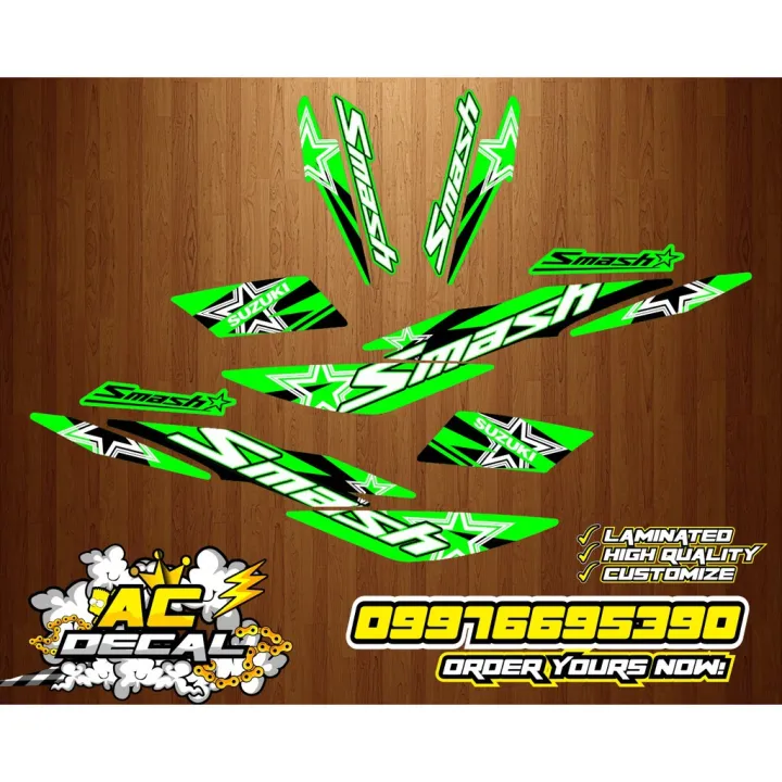 sticker decals motorcycle Smash 115 Decal Custom Green (ACDecal ...