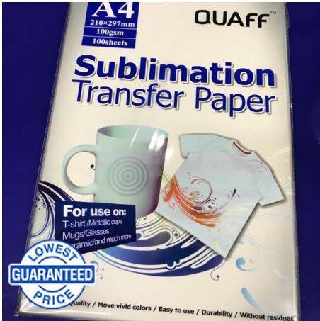 Quaff sublimation Transfer paper A4 100pcs | Lazada PH