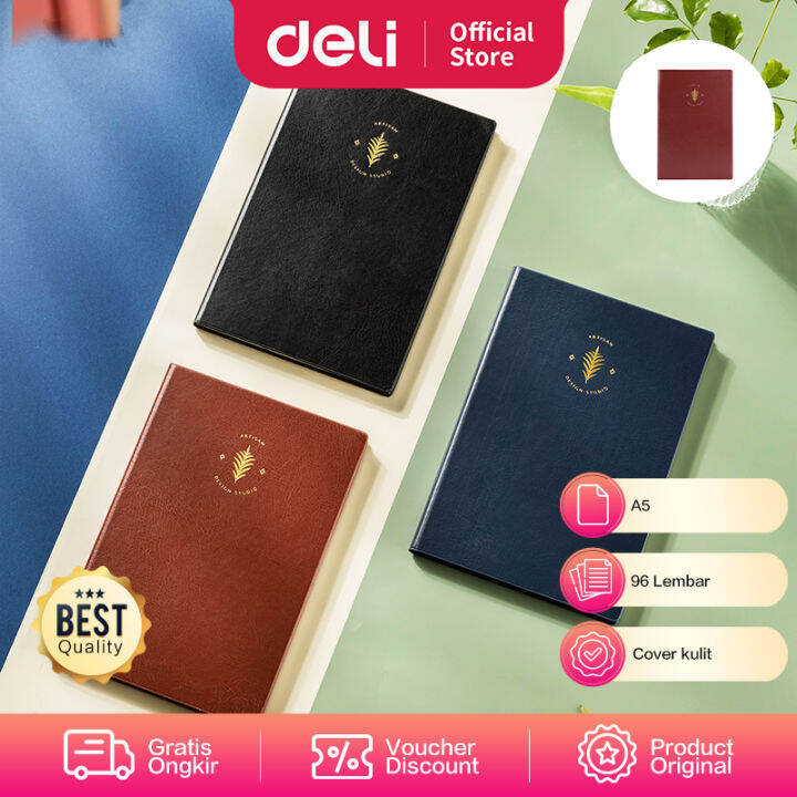Deli Leather Cover Notebook / Buku Catatan / Agenda Sampul Kulit A5 96 ...