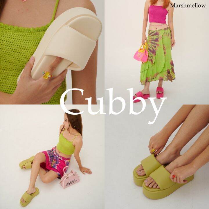 Marshmellow รุ่น Chubby 🔥 รองเท้าผู้หญิง รองเท้าส้นตึกเพื่อสุขภาพ น้ำหนักเบา รองเท้าส้นสูง ...