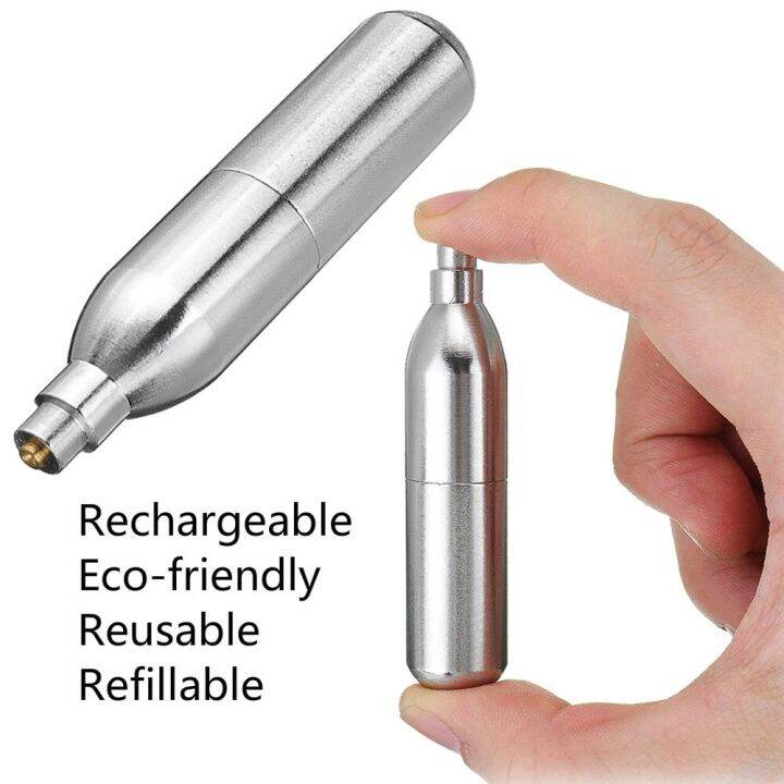 Rechargeable High Capacity 12g CO2 Tank Refillable Cartridge Threaded ...