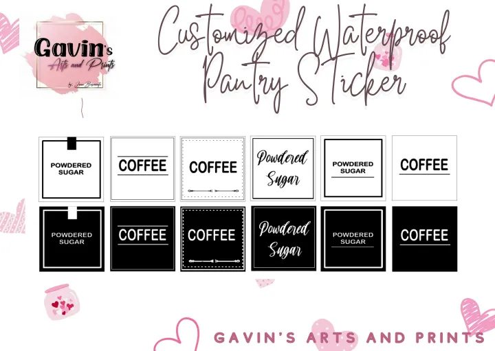 CUSTOMIZED WATERPROOF LABELS CONDIMENTS LABEL PANTRY LABEL | Lazada PH