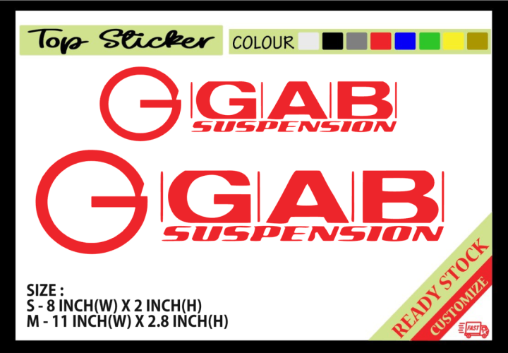 GAB SUSPENSION CAR STICKER MYVI AXIA ALZA BEZZA SAGA EXORA PERSONA VIOS ...