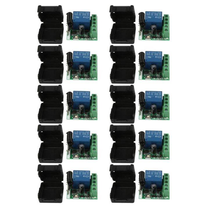 10X DC 12V 1CH 433MHz Universal Wireless Remote Control Switch RF Relay ...